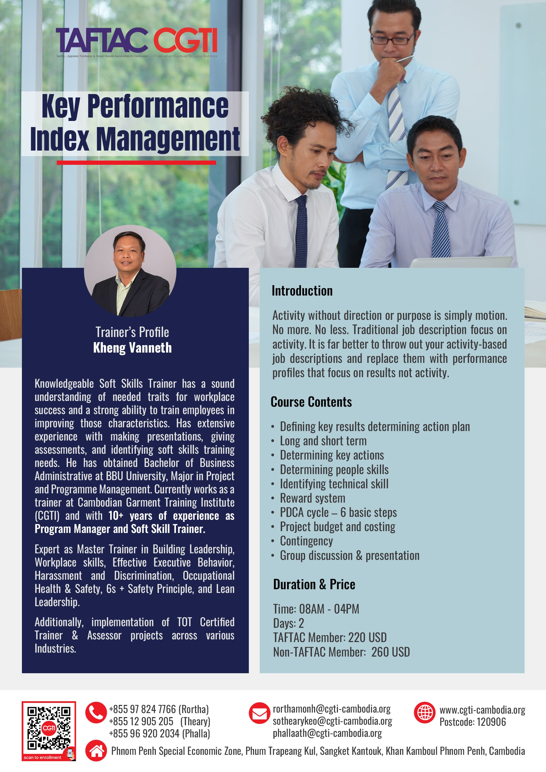 Short Course Enrollment | Cambodian Garment Training Institute