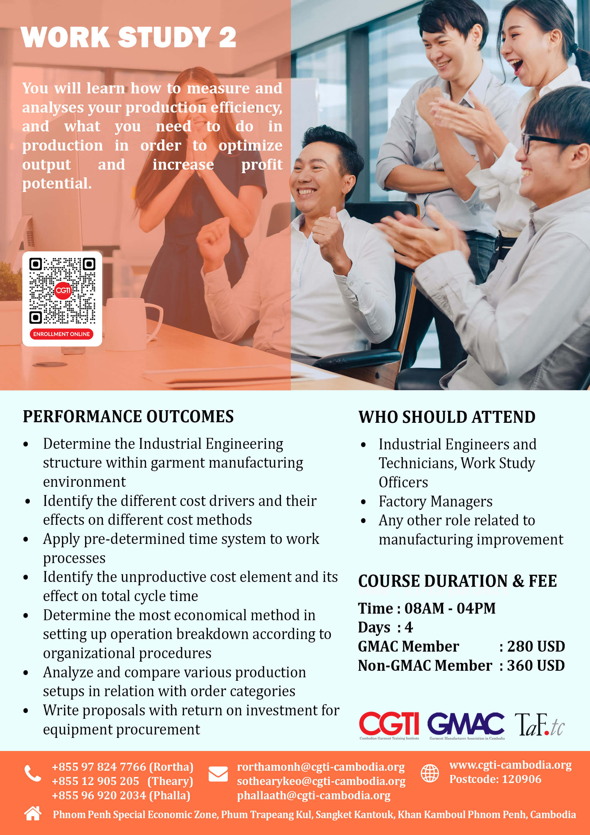 Short Course Enrollment | Cambodian Garment Training Institute