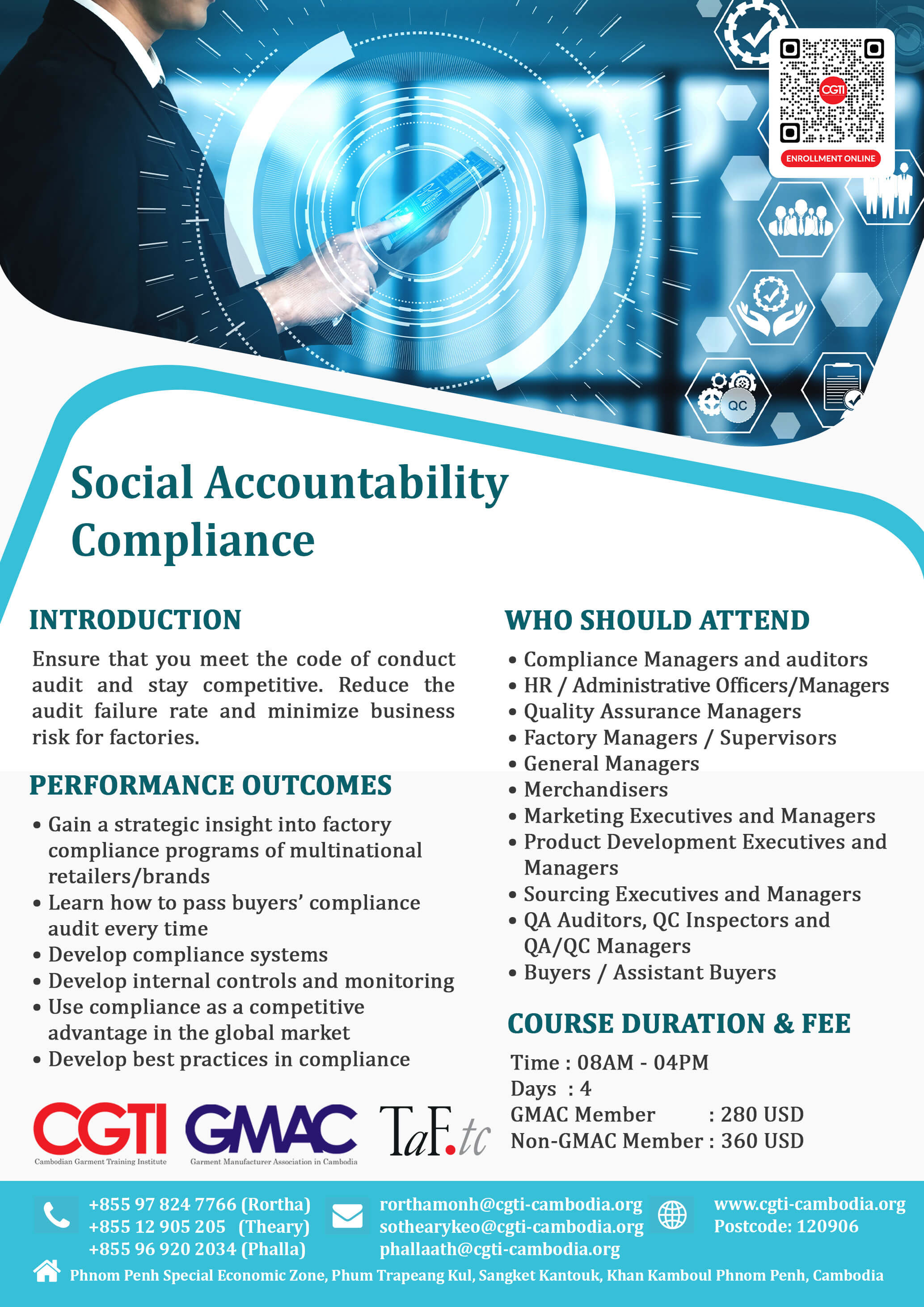 Short Course Enrollment | Cambodian Garment Training Institute