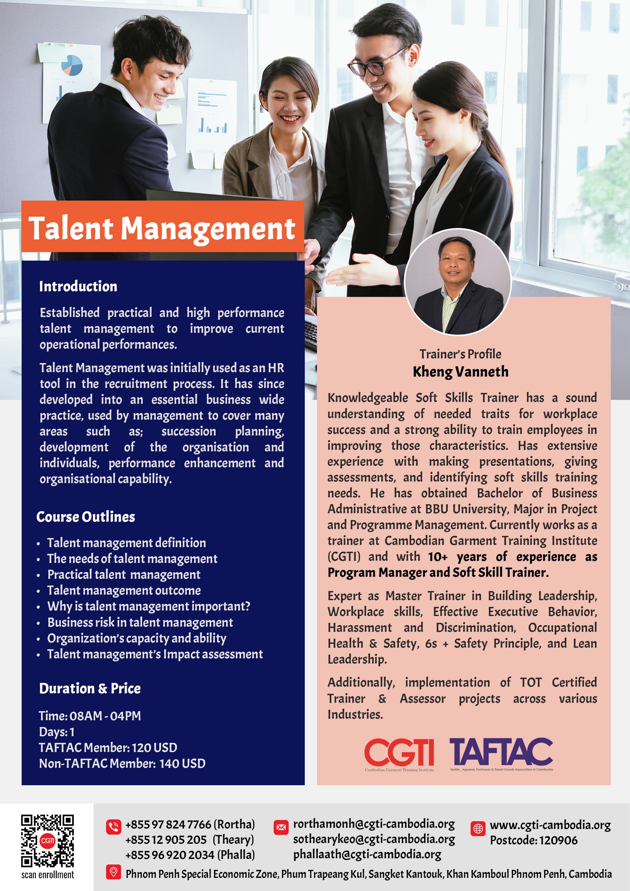 Short Course Enrollment | Cambodian Garment Training Institute