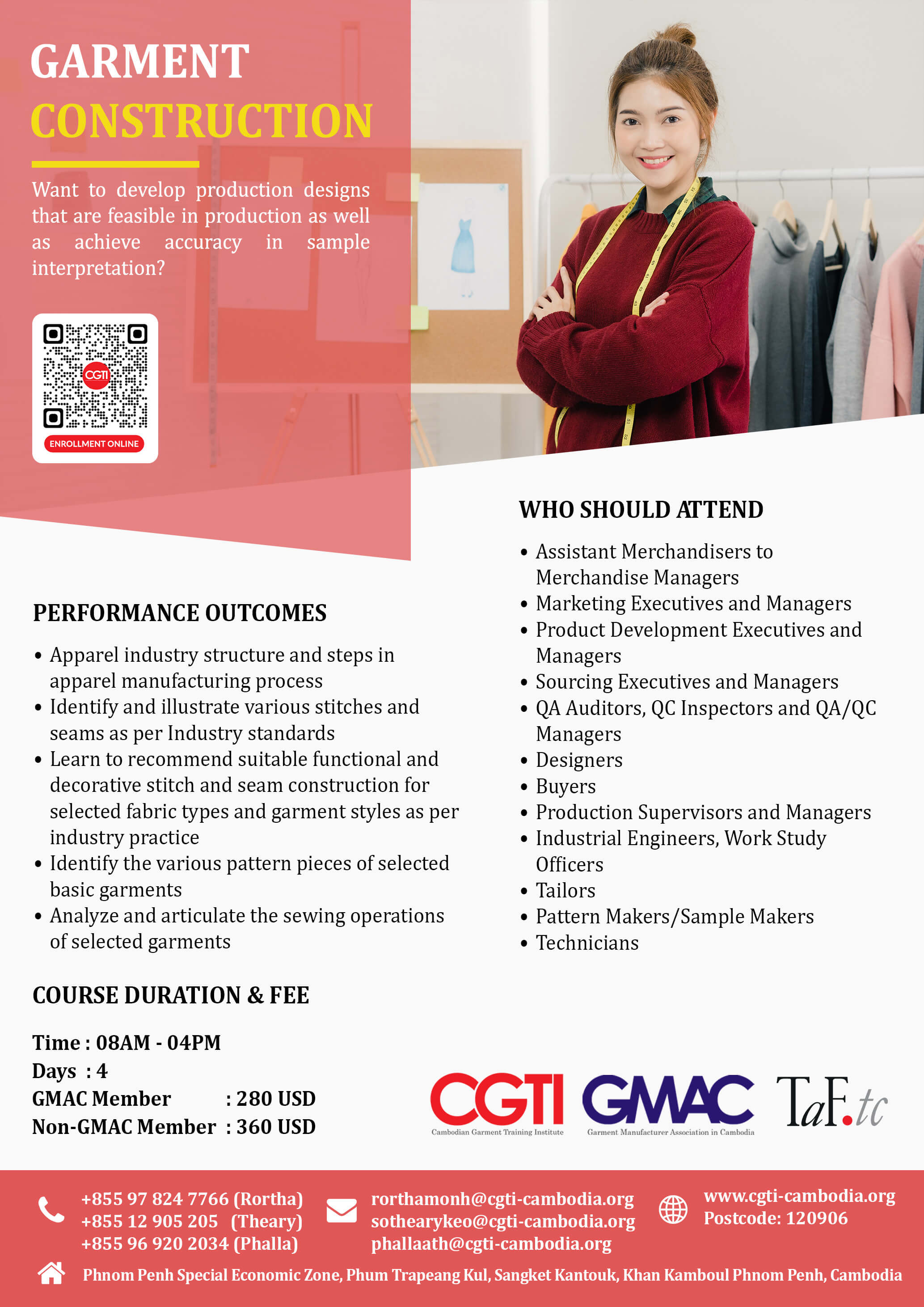 Short Course Enrollment | Cambodian Garment Training Institute