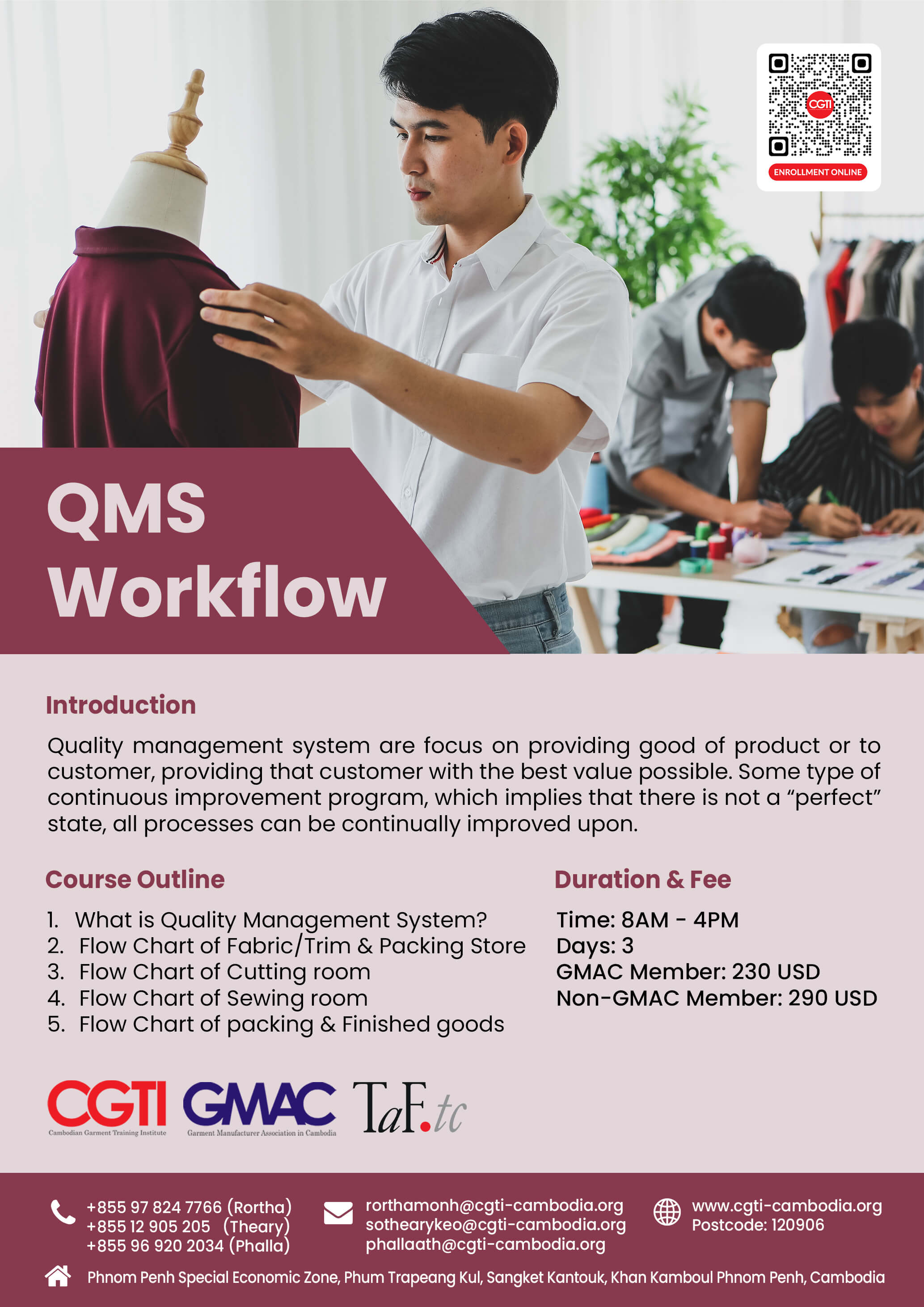 Short Course Enrollment | Cambodian Garment Training Institute